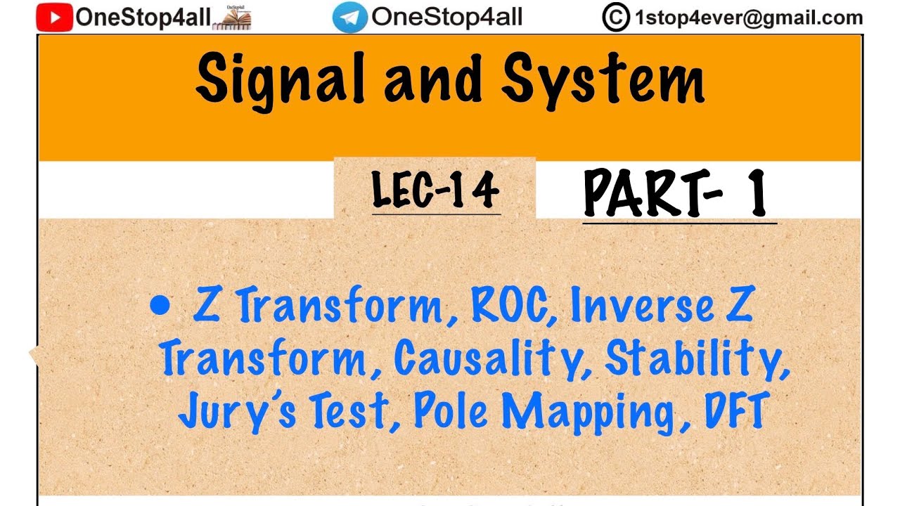Signal & System- LEC 14- PART 1 -Z Transform, ROC, Inverse Z,Stability ...