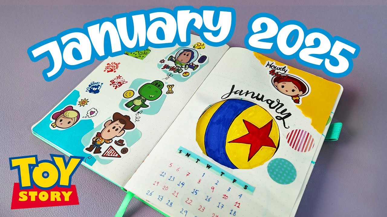 January 2025 Bullet Journal Setup - Toy Story Theme - YouTube