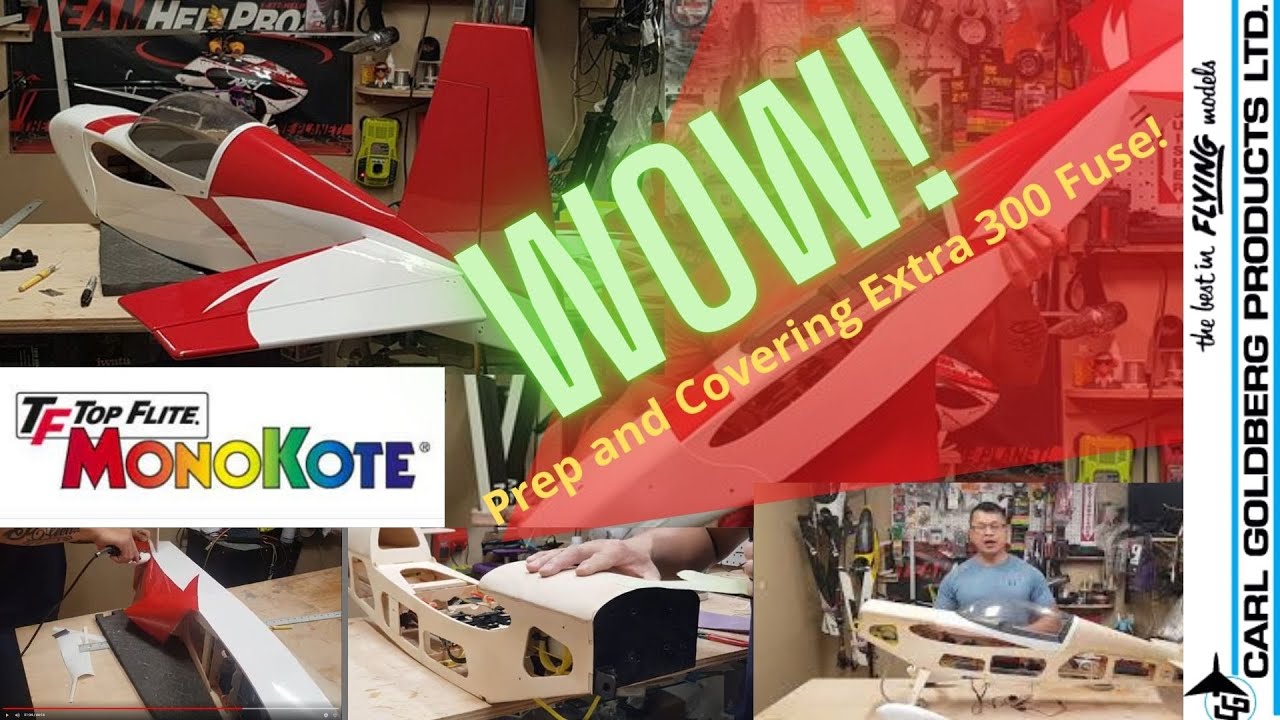 Carl Goldberg Extra 300 Prep and Fuselage covering - YouTube