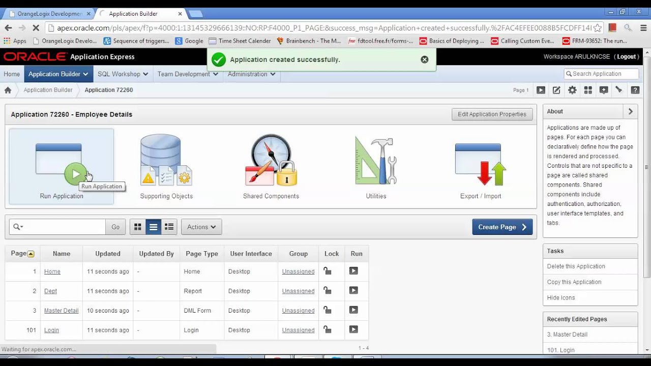 Simple Master Detail Form Application Express - YouTube