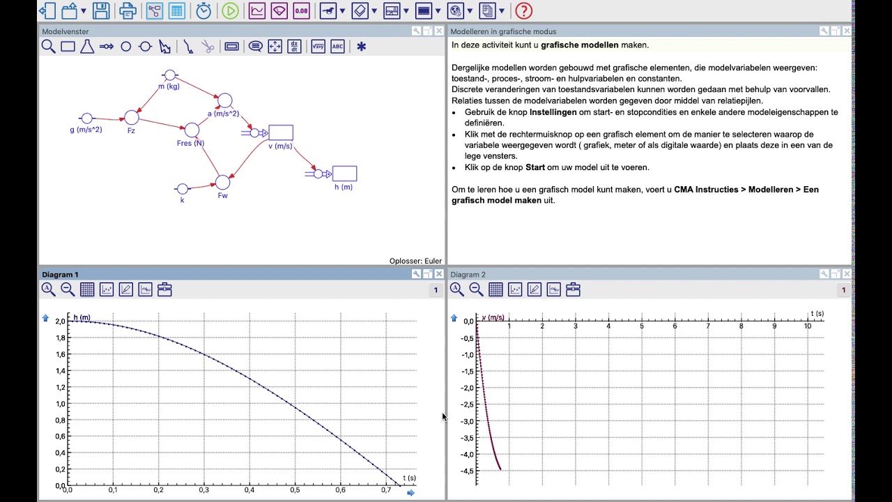 Modelleren (Bal vallen, omhoog gooien, stuiter) - YouTube