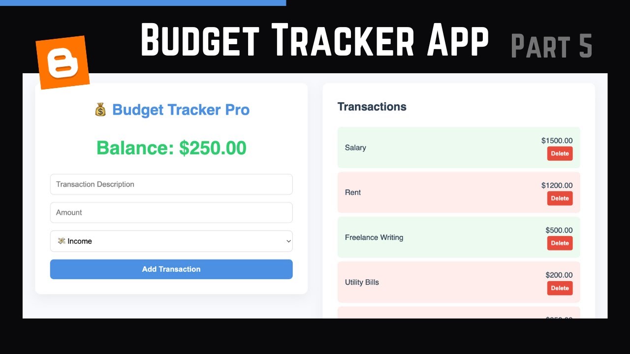 How To Add Budget Tracker To Your Blogger Website - YouTube