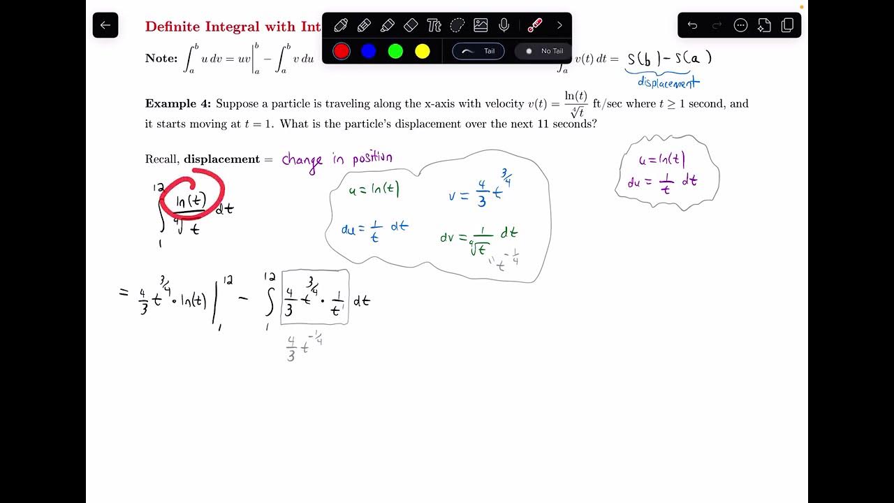 8.2 Integration by Parts || Definite Integral Example - YouTube