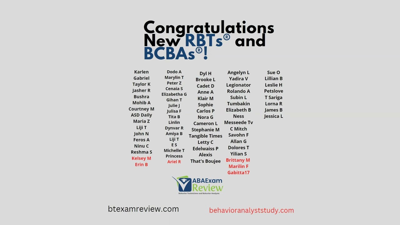 Congratulations on Passing the RBT® and BCBA® Exam! | ABA Exam Review ...