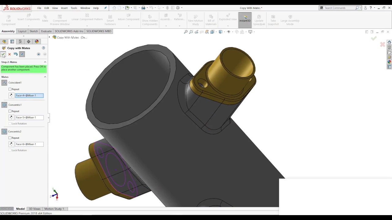 SOLIDWORKS TIPS - Copy with Mates - YouTube