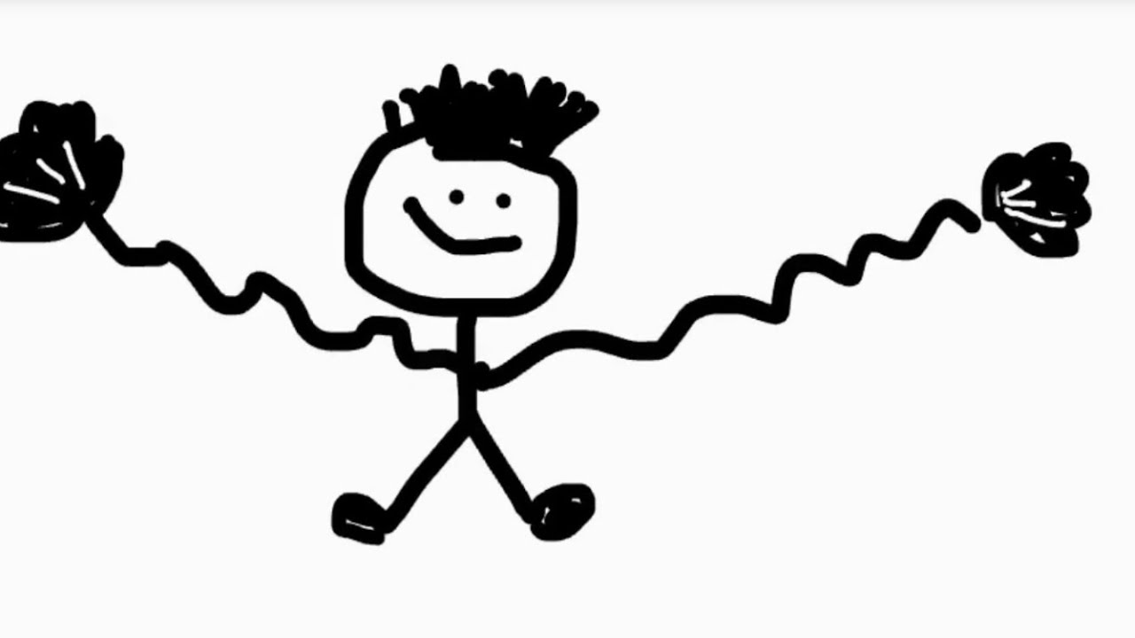 Drawing a Stick Man with Squiggly Arms - YouTube