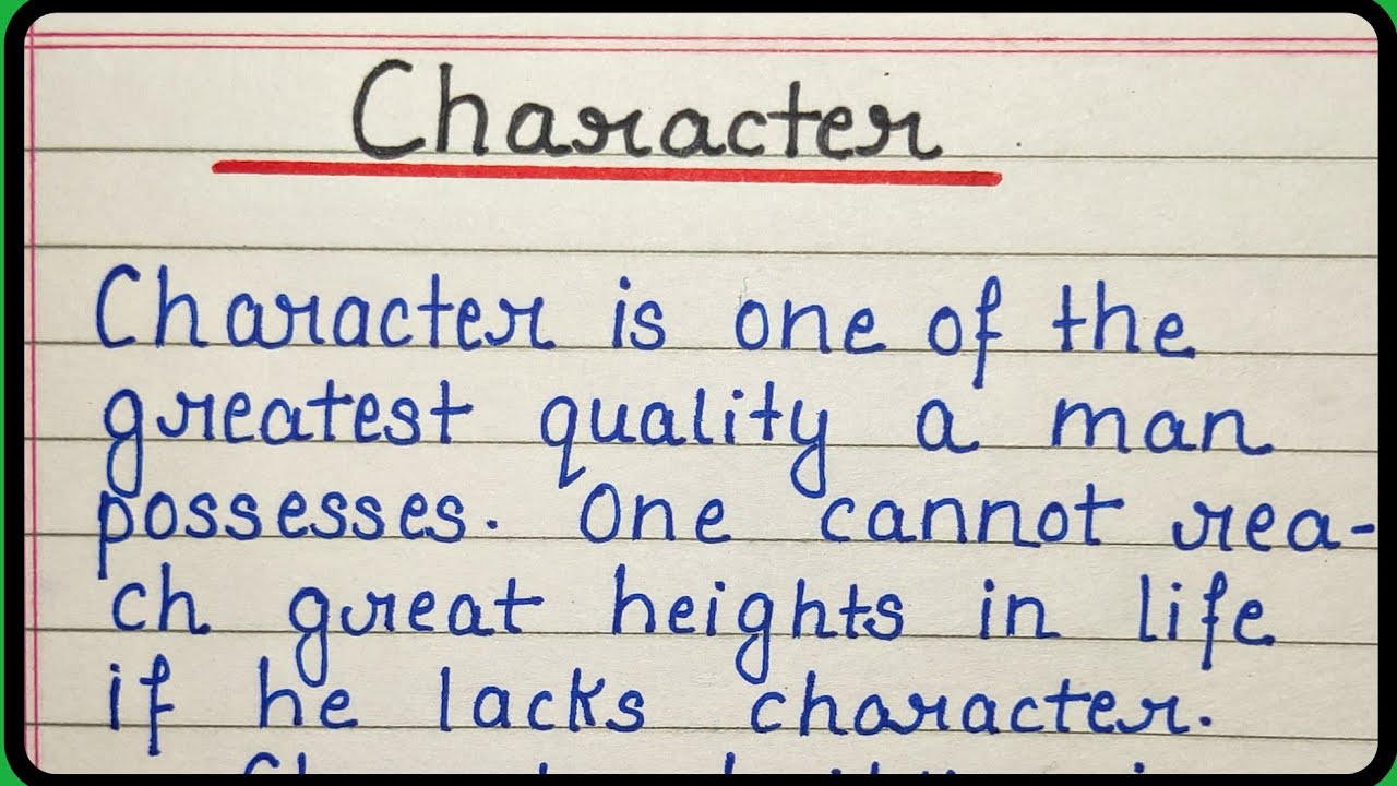 Essay on Character in English || Paragraph on Character || Essay ...