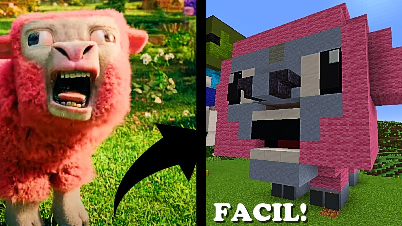 Minecraft : Como construir LA OVEJA ROSA De LA PELICULA DE MINECRAFT ...
