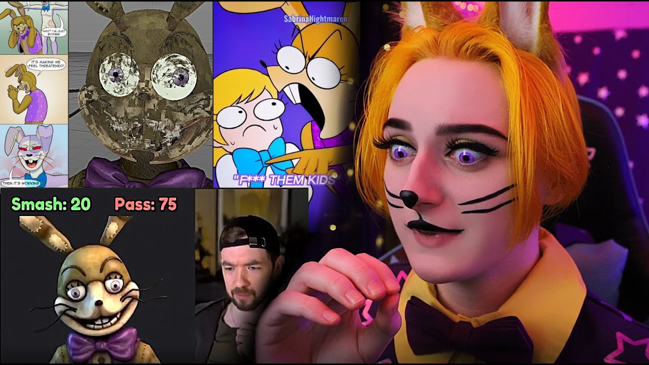 Glitchtrap tries not to laugh... at himself. - YouTube