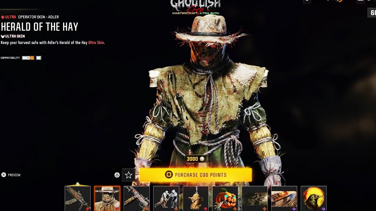 Black Ops 6 Season 6 Haunting Operator GHOULISH CROP Skin Tracer Pack ...