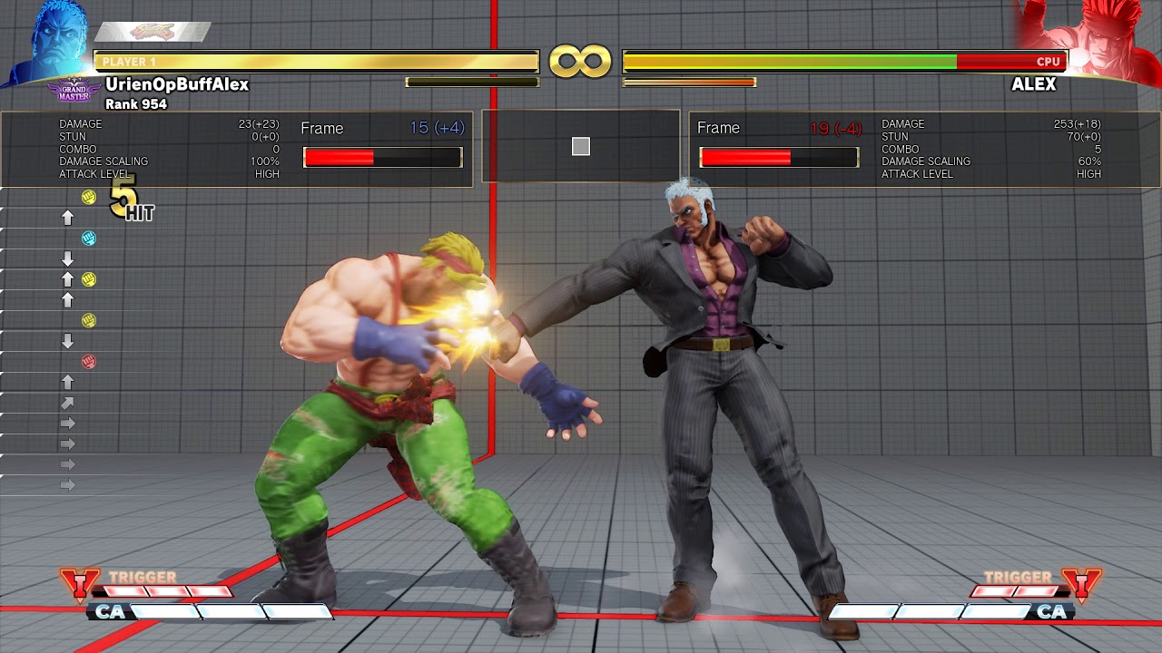 Urien headbutt loop on alex any hit - YouTube
