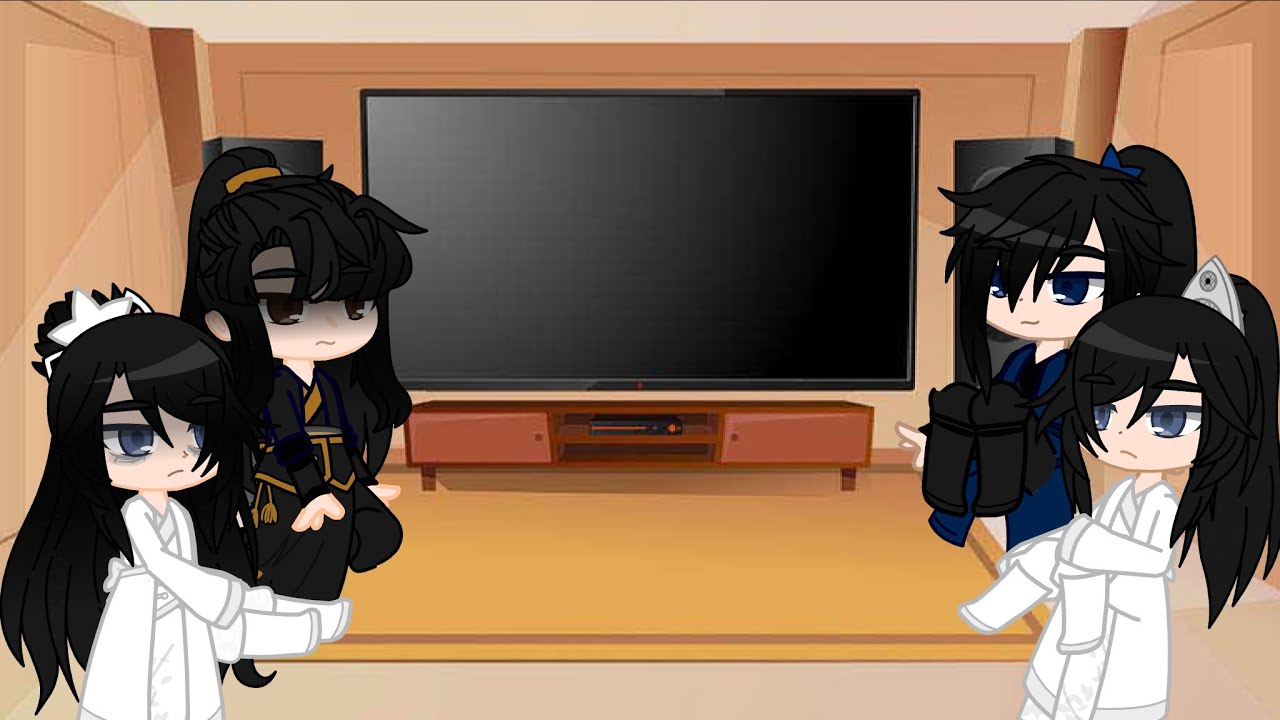 Husky and his white cat shizun react to/Хаски и его учитель белый кот ...