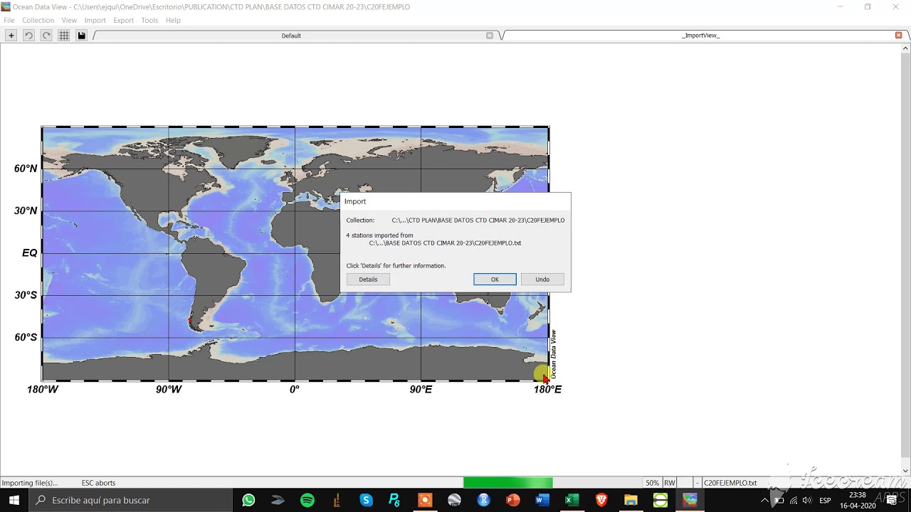 Procesamiento de datos en Ocean Data View - Importar la información ...