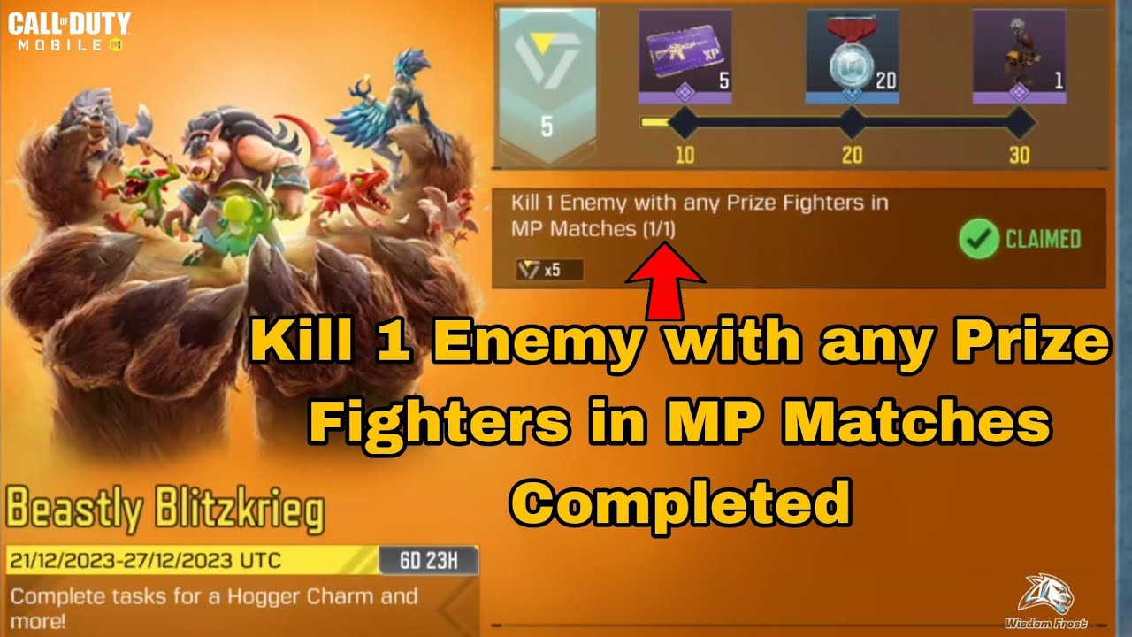 Kill 1 Enemy with any Prize Fighters in MP Matches Cod Mobile 2023 ...