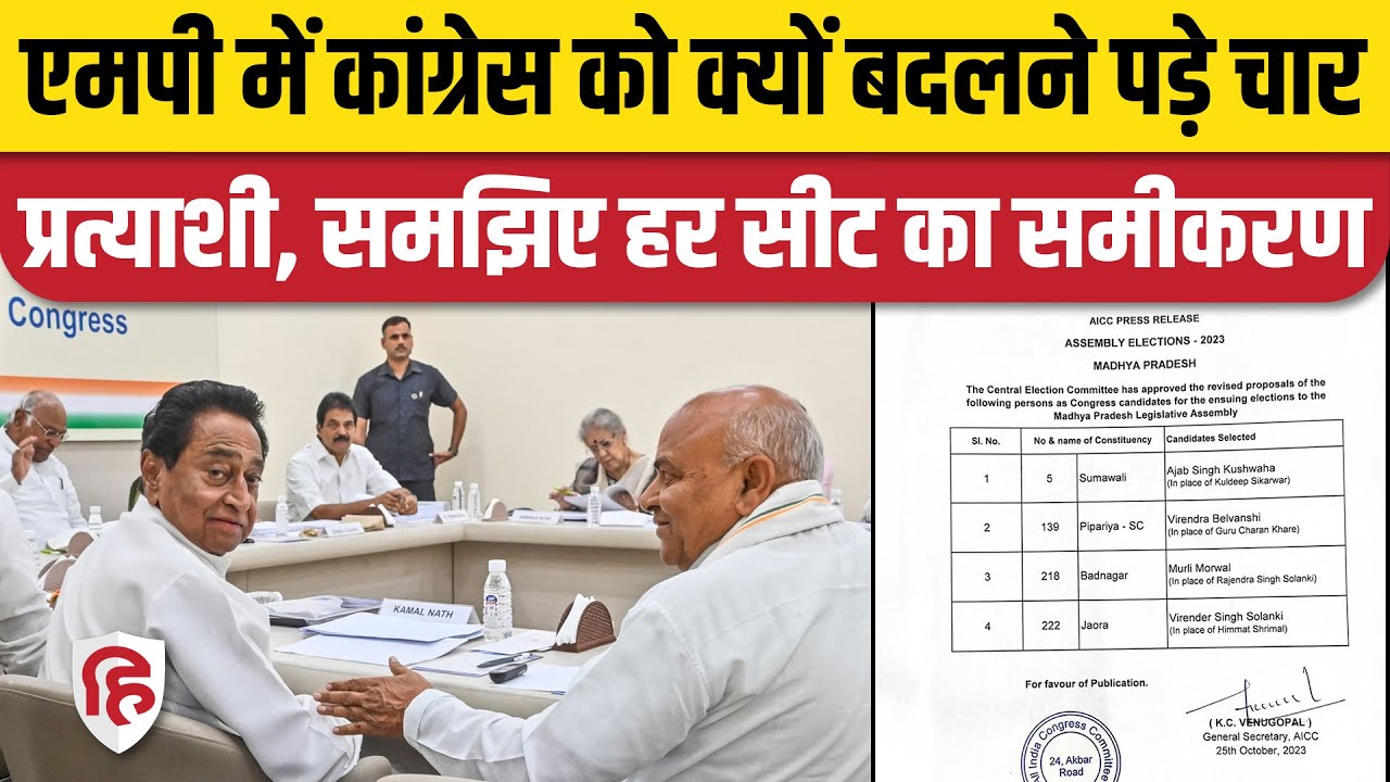 MP Elections 2023: Congress को चार सीटों पर क्यों बदलने पड़े उम्मीदवार ...