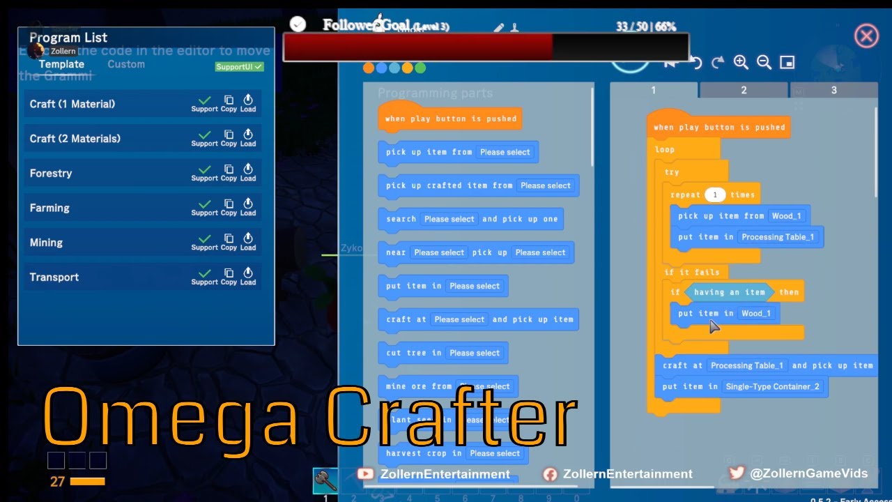 Omega Crafter | Programmable Survival Robots! - YouTube