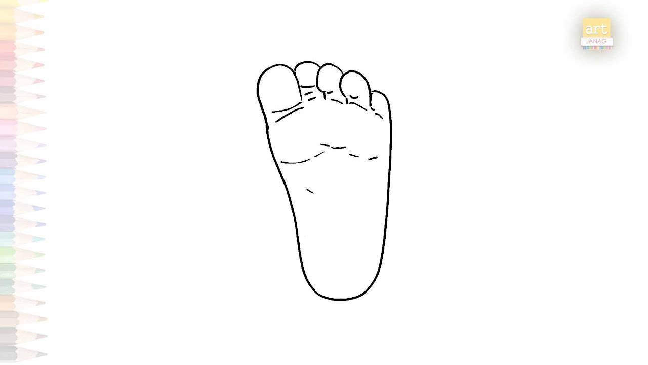 Baby foot sole drawing easy | Anatomy outline drawing| How to draw Baby ...