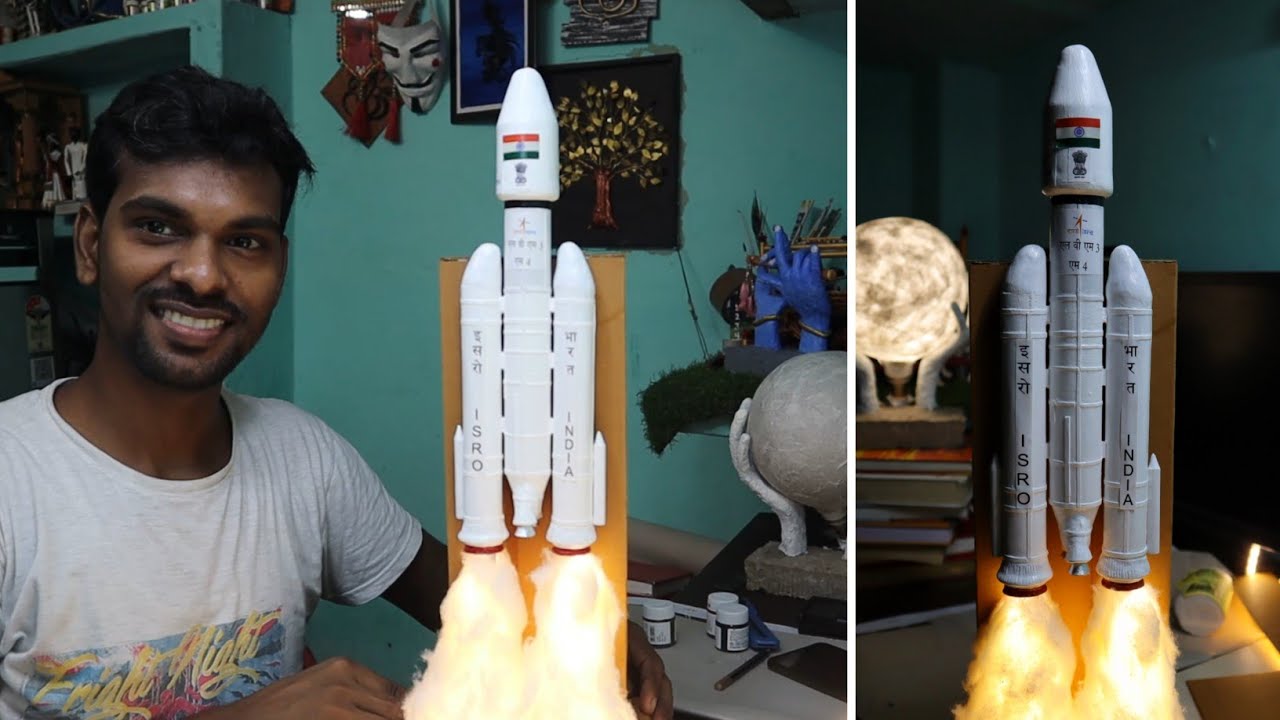 DIY | Chandrayaan 3 Rocket Model | Making Chandrayaan 3 LVM3 M4 Rocket ...