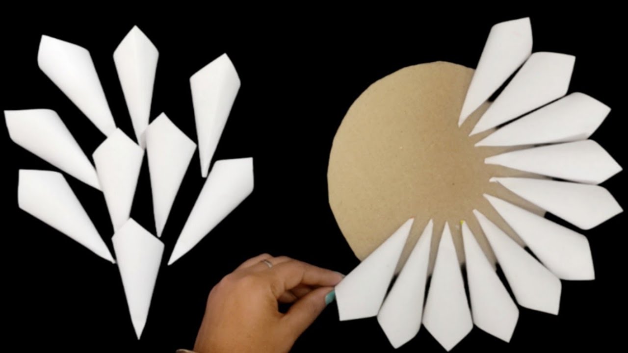 Beautiful White Paper Wall Hanging Craft / Paper Craft For Home Decoration / Paper Wall Mate ...