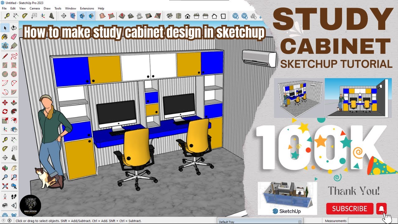 Sketchup Tutorial | Designing Study Cabinets in SketchUp: A Step-by ...