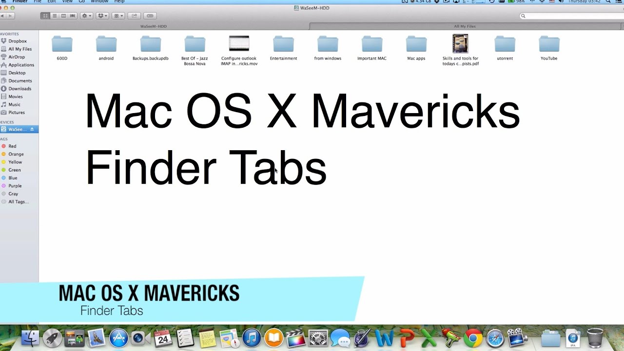 Mac OS X Mavericks - Finder Tabs - YouTube