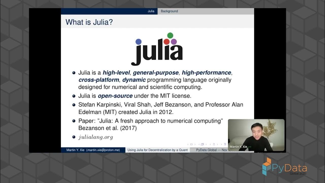 Martin Y. Xie - Introduction to Using Julia for Decentralization by a Quant | PyData Global 2023 ...