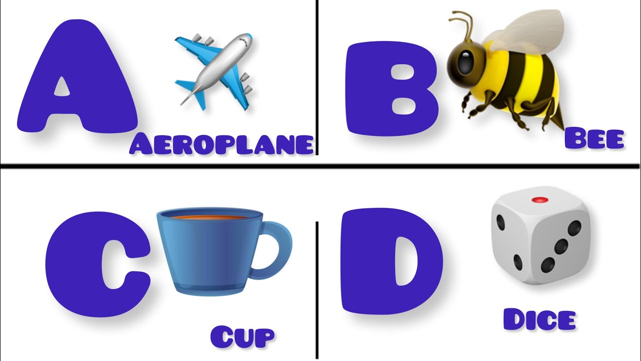 ABCD | apple apple | a for axe apple aeroplane ant | learn alphabet A ...