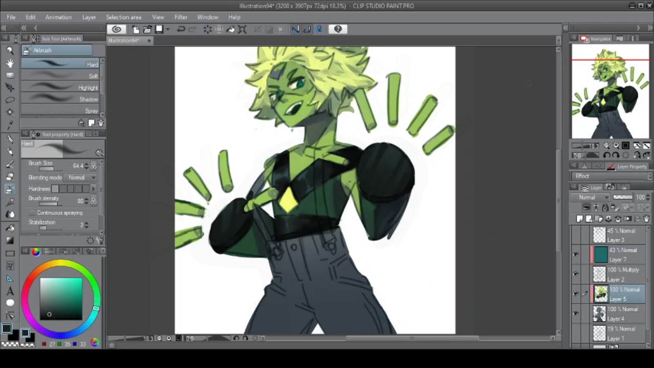 quick peridot doodle speedpaint (clip studio paint) - YouTube