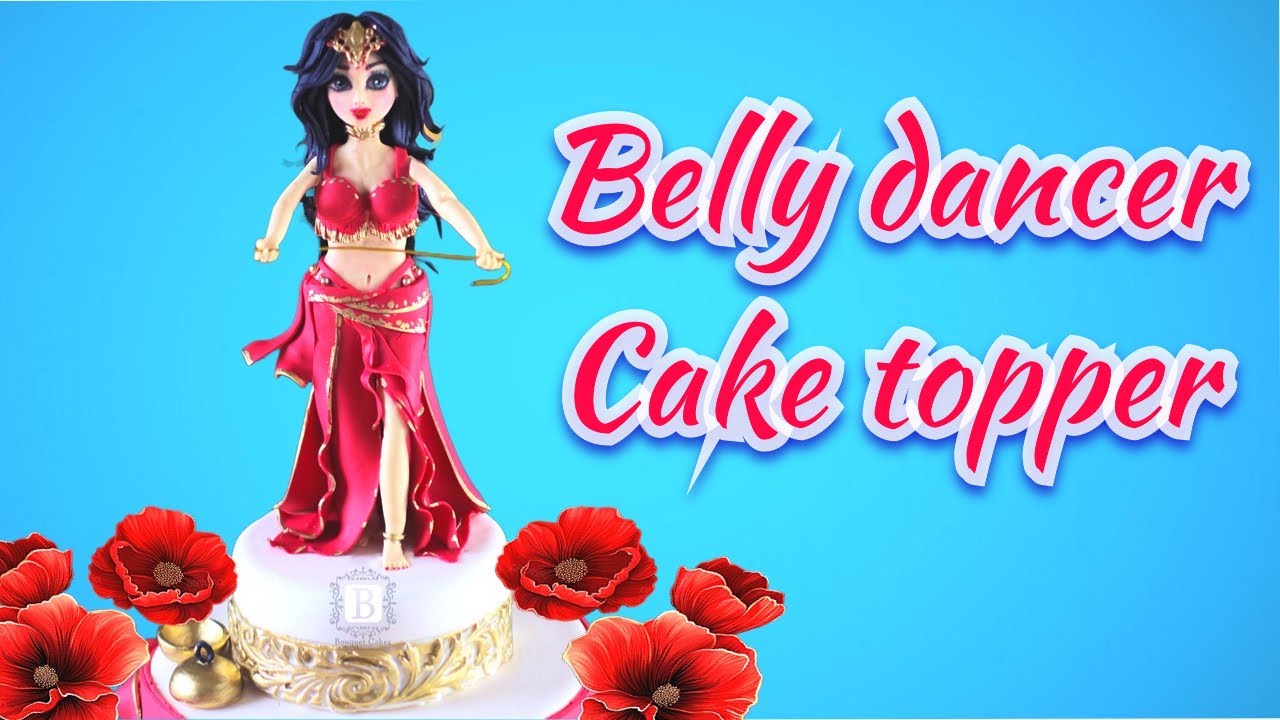 Belly dancer cake topper | Bridal shower cake - YouTube