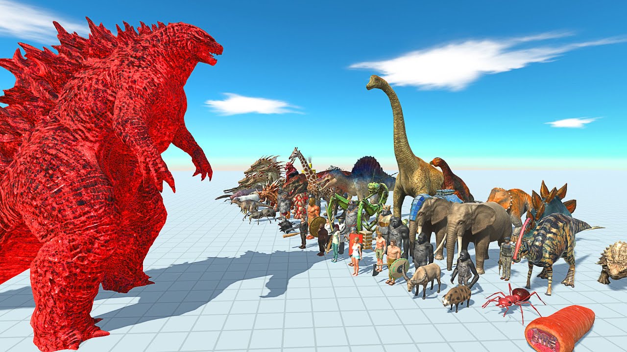 RED GODZILLA FIGHTS ALL REGULAR UNITS - Animal Revolt Battle Simulator ...