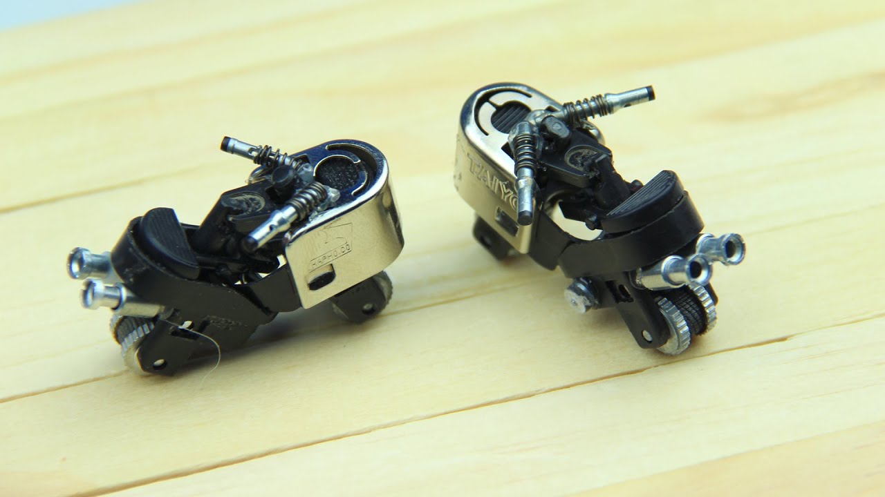 Mini motorbike from a lighter - YouTube