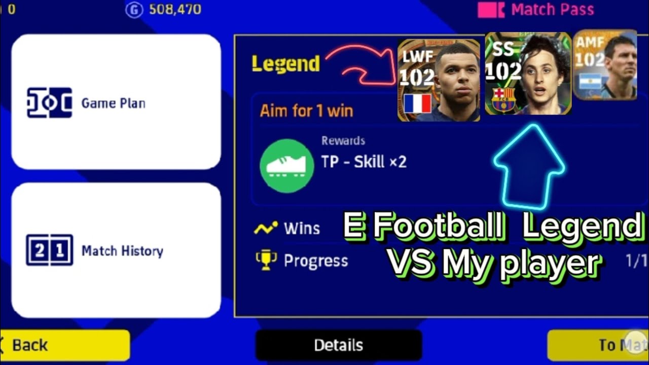 E Football legend Vs My Player game play veriy hard game play E ...