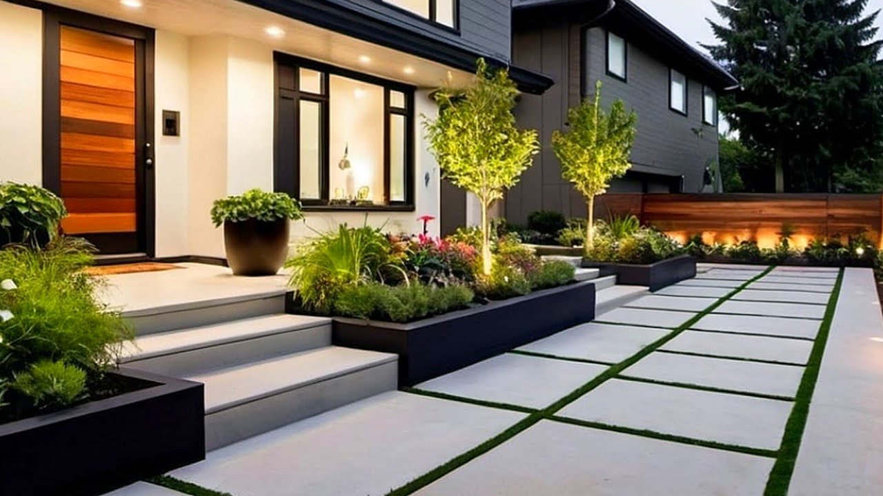 200 Modern Front Yard Garden Landscaping Ideas 2024 House Front Wall ...