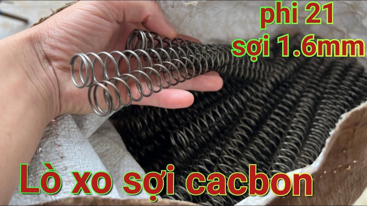 Lò xo truyền thống sợi cacbon phi 21 sợi 1.6 - YouTube
