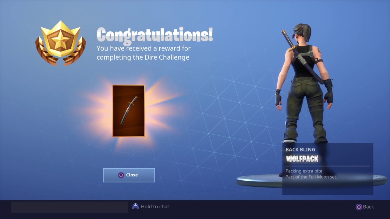Fortnite unlocking "wolfpack" back bling - YouTube