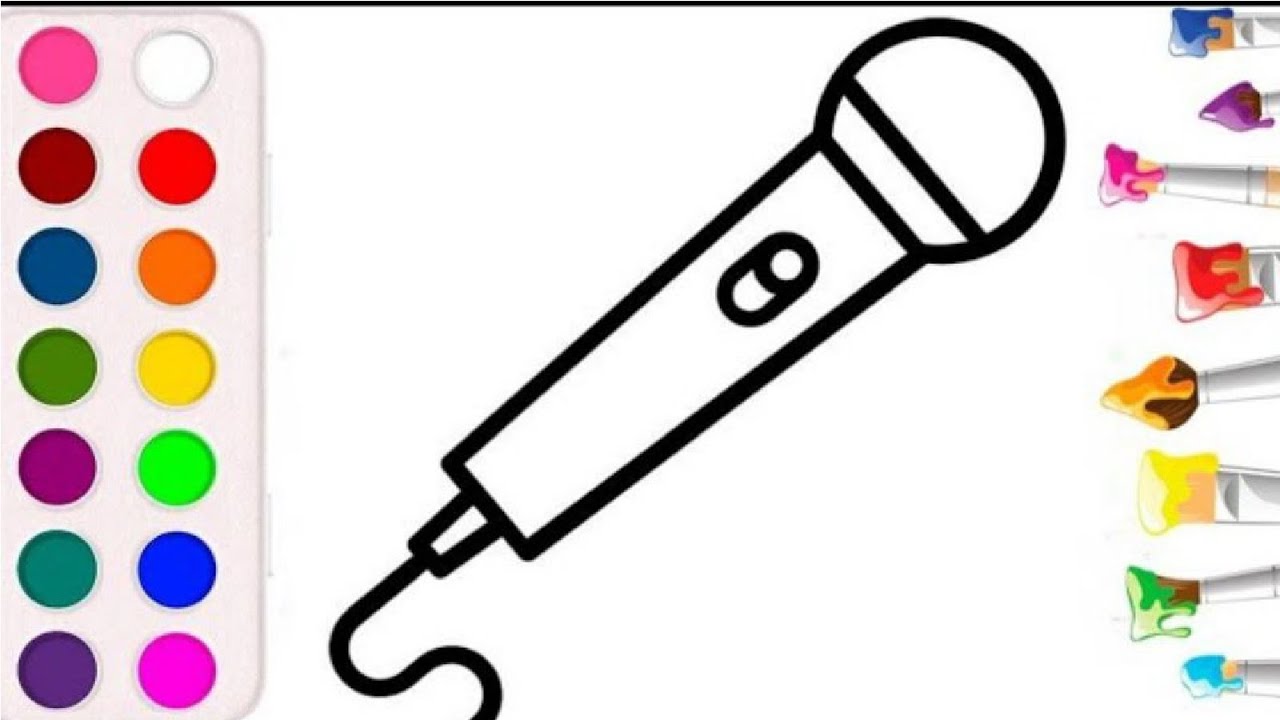 Drawing Microphone for kids Painting Coloring - YouTube