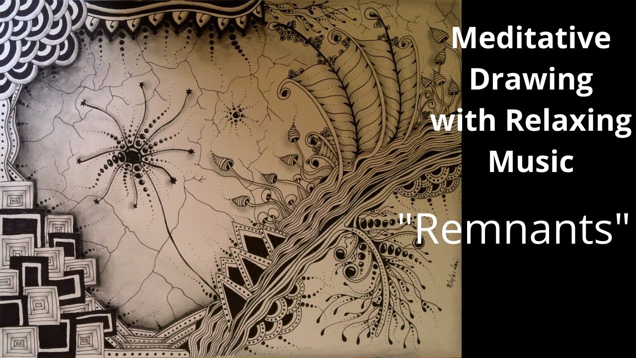 Meditative Drawing Using Zentangle Patterns || Zen Doodle with Relaxing ...