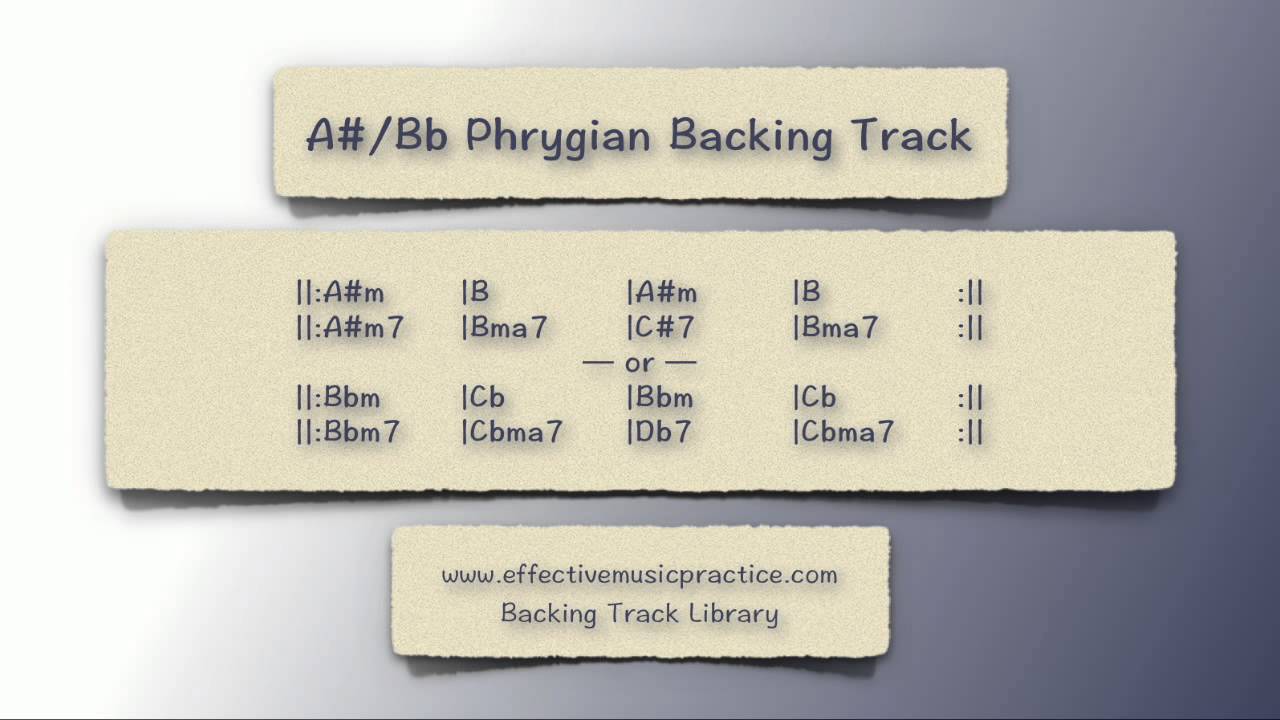 A#/Bb Phrygian Mode Backing Track - YouTube
