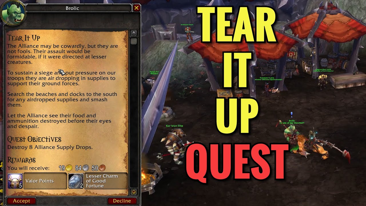 Tear It Up Quest (WoW MOP) - YouTube