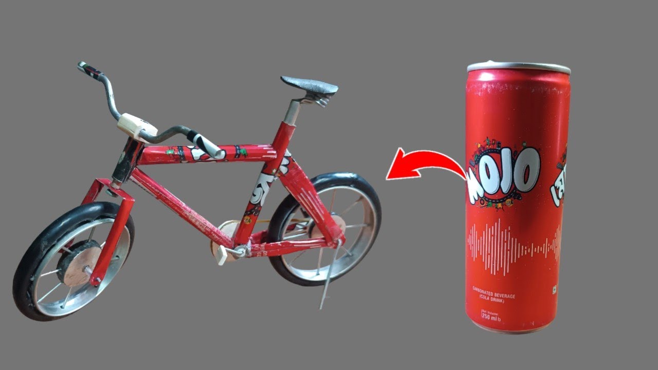 How To Make a Mini Bicycle From Mojo Can || Mojo ক্যান দিয়ে Mini Cycle ...
