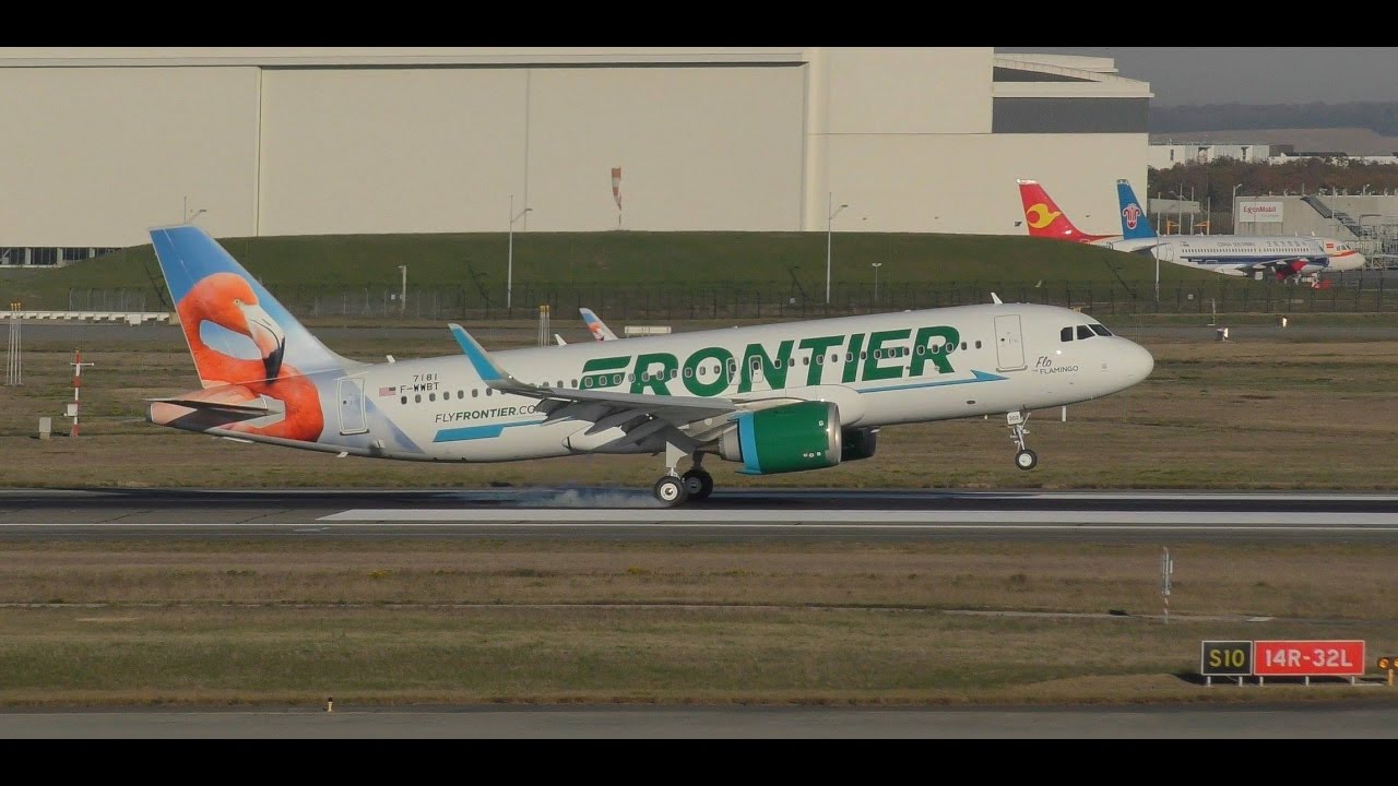 Airbus A320-251N FRONTIER "Flo the Flamingo" N302FR (4K) - YouTube