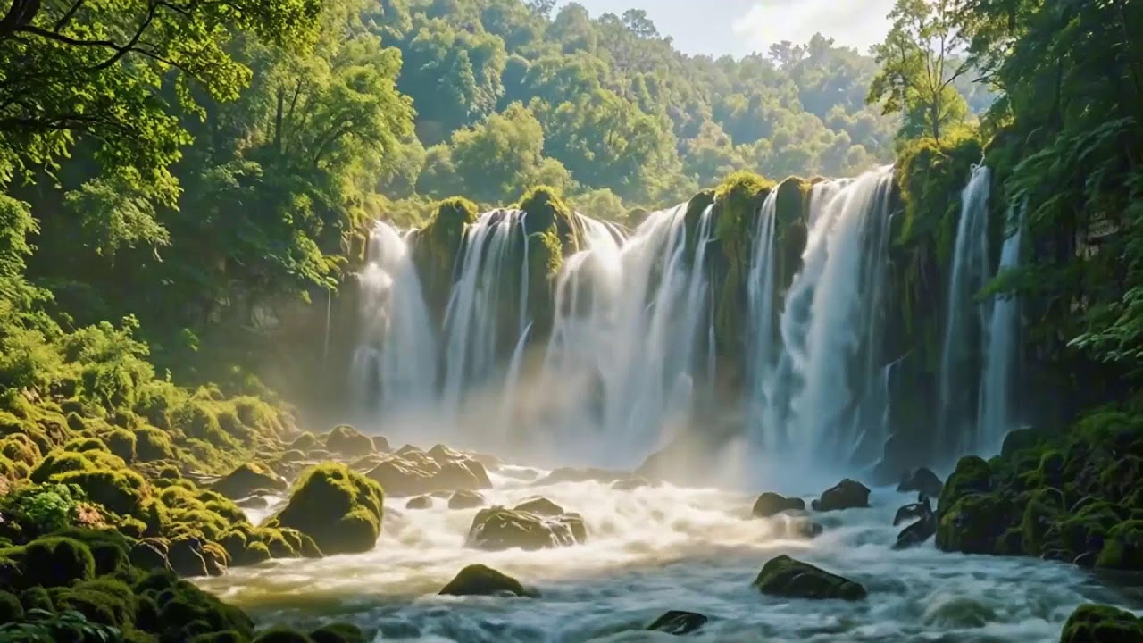 10 Hour Natural Ambience – Waterfall for Calm Study - YouTube