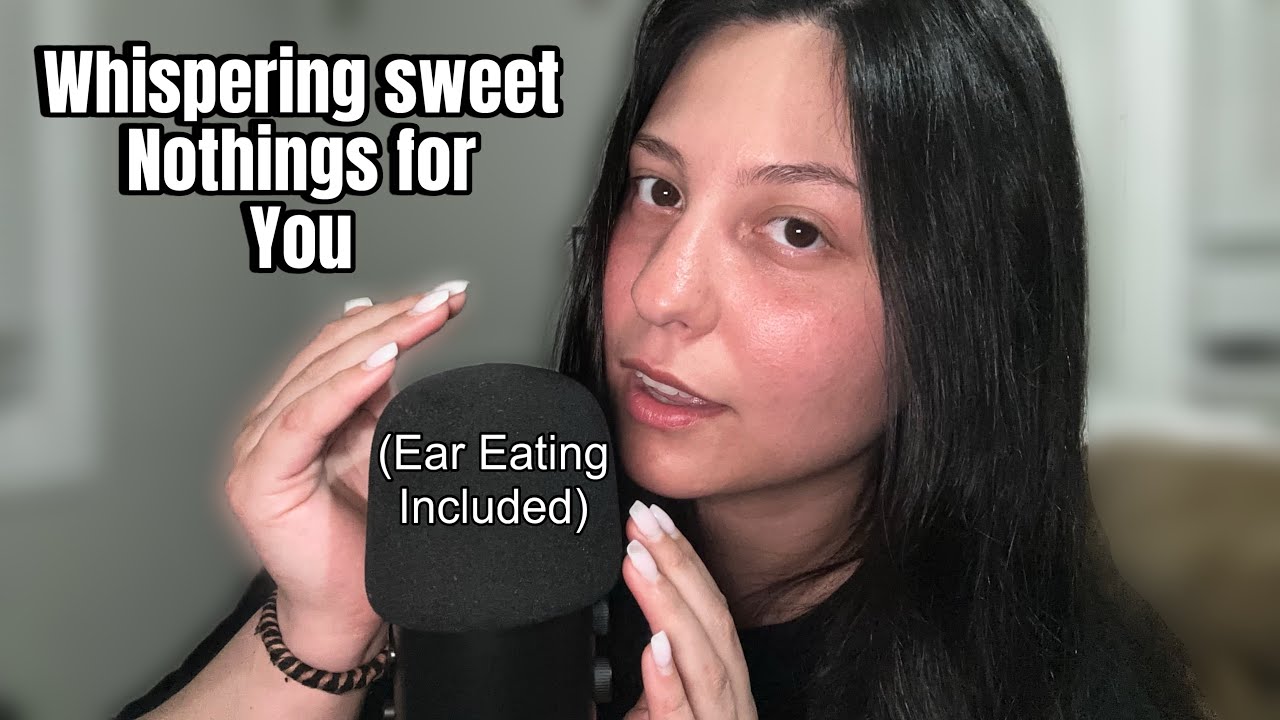 ASMR Cupped (ear to ear) eating & Whispering sweet nothings | Inaudible ...