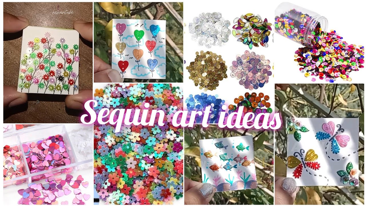 Amazing sequence art ideas on paper | sequin art hack | easy and cute ...