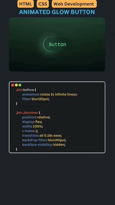 Animated Glow Button Html Webdesign Programming Coding Csswebdevelopment Tech