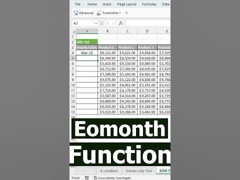 EOMONTH function in excel ! #shorts #exceltutorial - YouTube