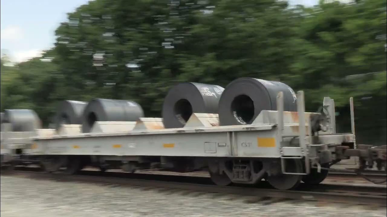 NORFOLK SOUTHERN GE AC44C6M Southbound Coil Steel Train - YouTube