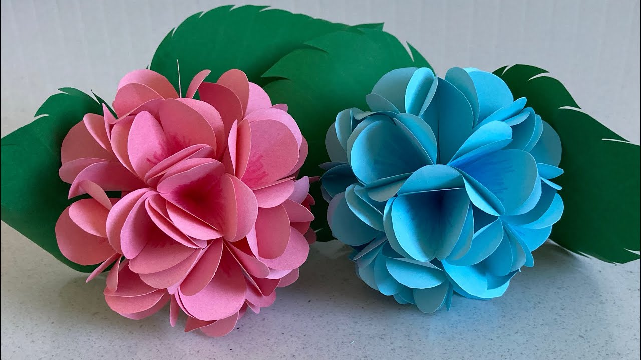 HOW TO MAKE HYDRANGEA PAPER FLOWER | REALISTIC PAPER FLOWER | DIY - YouTube