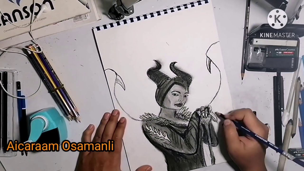 Drawing Maleficent (Angelina Jolie) | drawholic - YouTube