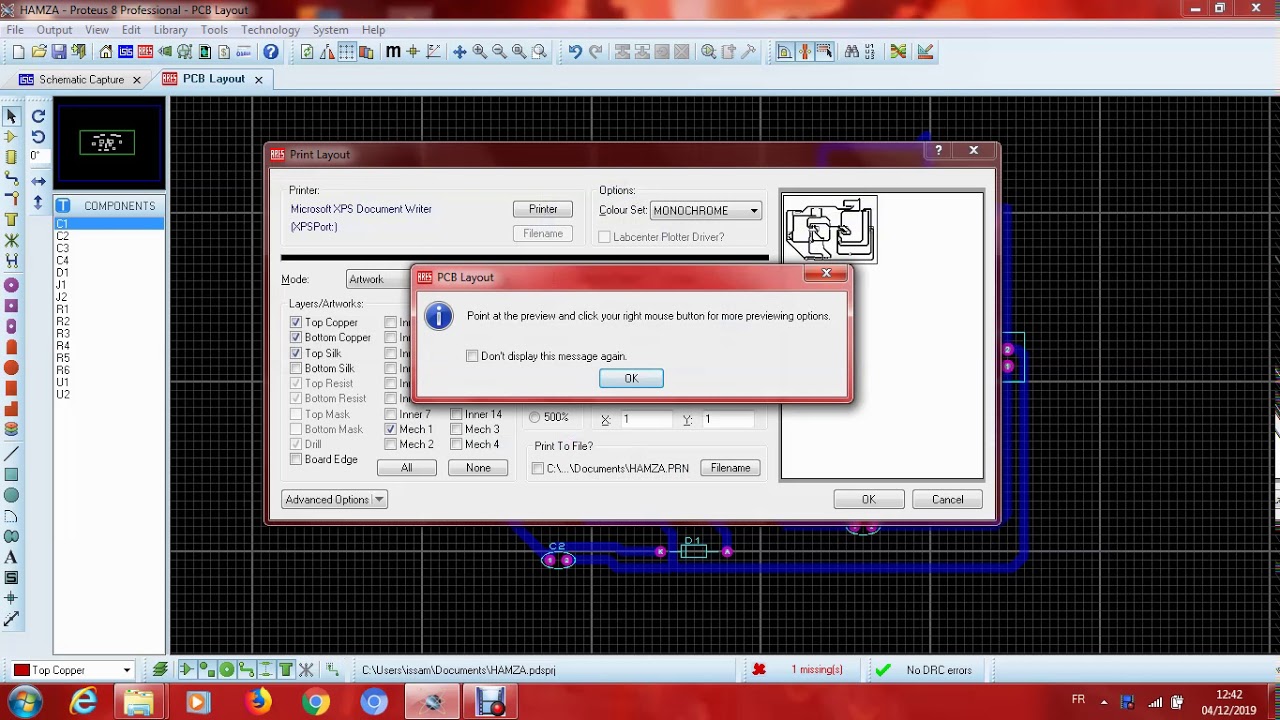 impression de circuit imprimé (Proteus) - YouTube